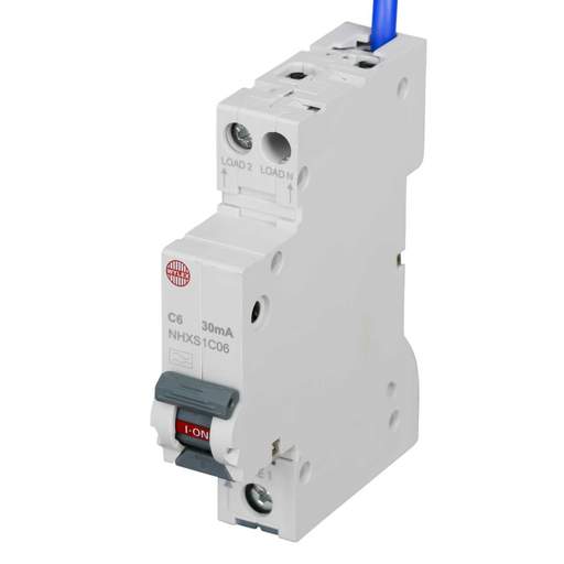 Wylex NHXS 6A 1P+N 1 Module C Curve 6kA 30mA RCBO (NHXS1C06) | CEF