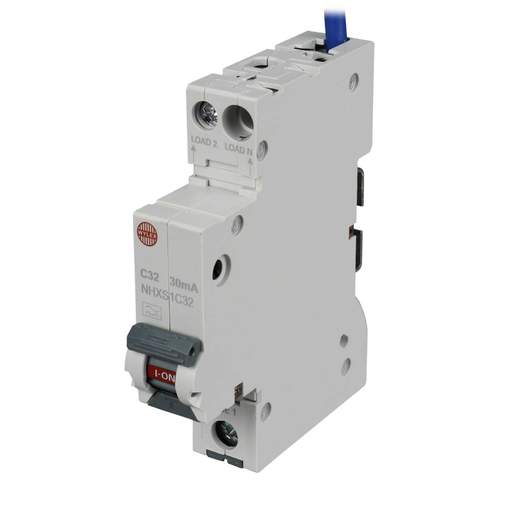 Wylex NHXS 32A 1P+N 1 Module C Curve 6kA 30mA RCBO (NHXS1C32) | CEF