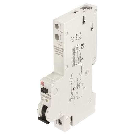 Wylex NHXSBS 40A Single Pole 1 Module B Curve 6kA 30mA Type A RCBO (NHXSBS1B40) | CEF