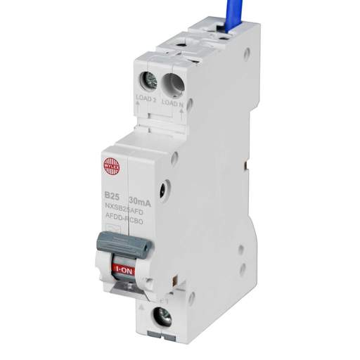 Wylex 25A 1P+N 1 Module B Curve 6kA 30mA Type A AFDD Combined RCBO (NXSB25AFD) | CEF