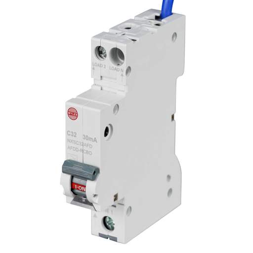 Wylex 32A 1P+N 1 Module C Curve 6kA 30mA Type A AFDD Combined RCBO (NXSC32AFD) | CEF