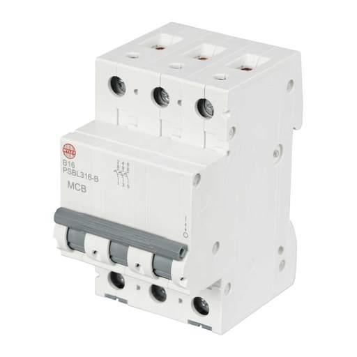 Wylex 16A Triple Pole 10kA B Curve MCB (PSBL316-B) | CEF