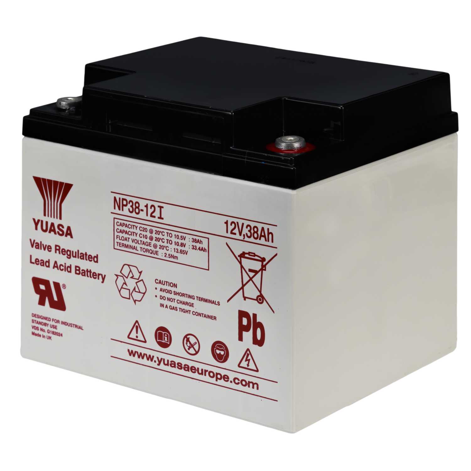 Yuasa 38Ah 12V Sealed Lead Acid Battery (NP38-12/I/NF/BOX) | CEF