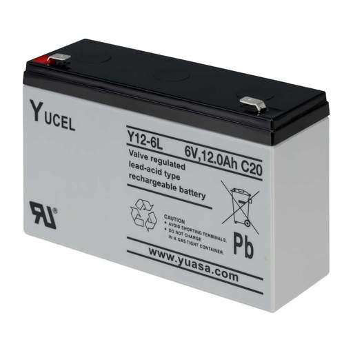 Yuasa 12Ah 6V Sealed Lead Acid Yucel Battery (Y12-6/250/NF/BOX) | CEF