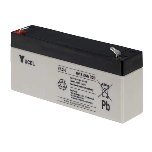Yuasa 3.2Ah 6V Sealed Lead Acid Yucel Battery (Y3.2-6/187/NF/BOX) | CEF
