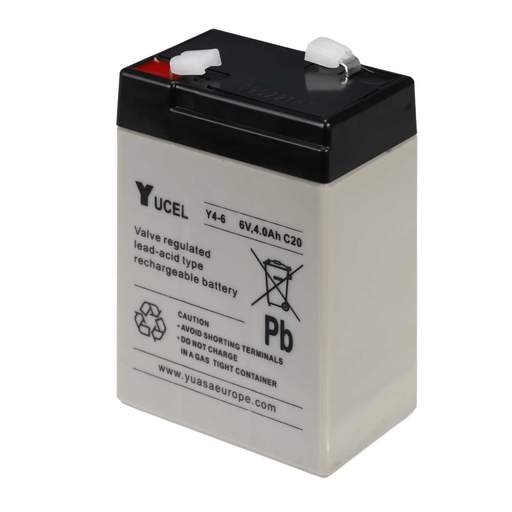 Yuasa 4Ah 6V Sealed Lead Acid Yucel Battery (Y4-6/187/NF/BOX) | CEF